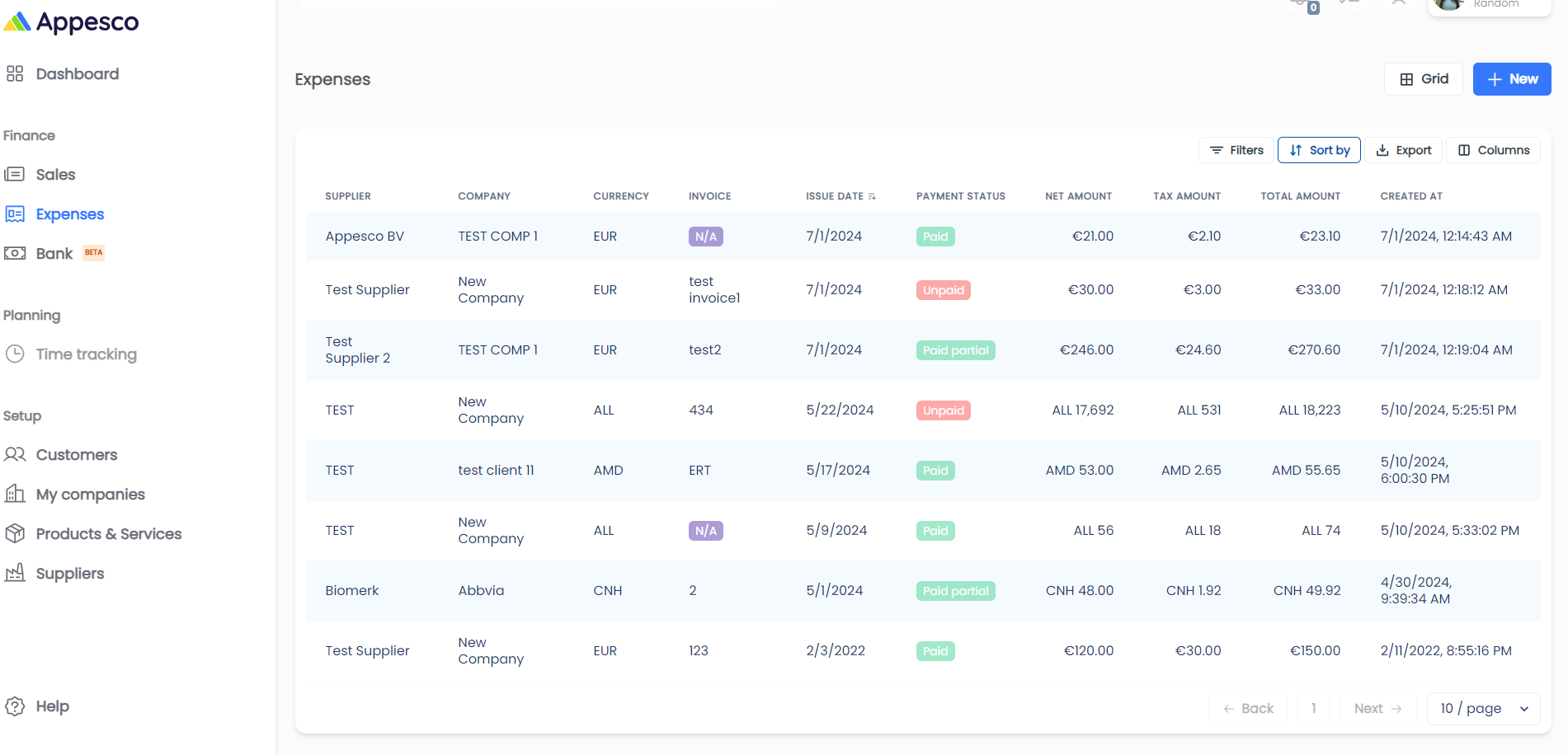 Expenses Module - Appesco